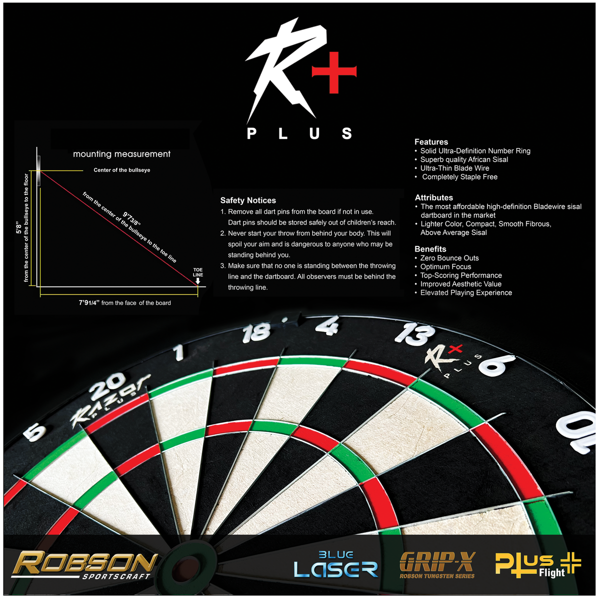 Robson Razor Plus Dartboard – Endpoint Sports Line Corporation